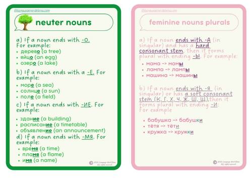 RUSSIAN GRAMMAR Overview | Russian Language BASICS Bundle flashcards