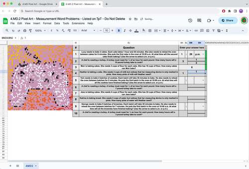 4th Grade Math Review Math Centers PIXEL ART Digital Bundle of Google ...