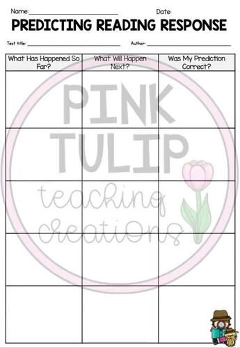 Making Predictions (Predicting) Reading Response Pack - Templates For ...