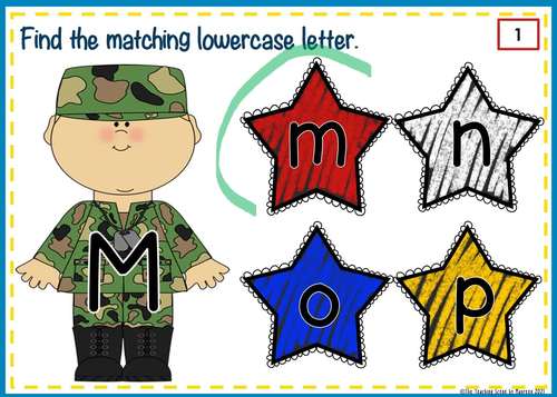 Memorial Day Upper & Lowercase Letters & Sounds Match BOOM & Task Cards