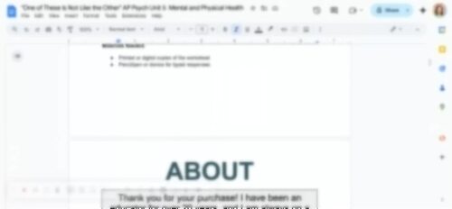 BUNDLE AP Psychology "Odd Term Out" Activities for All Units (NEW CED!)