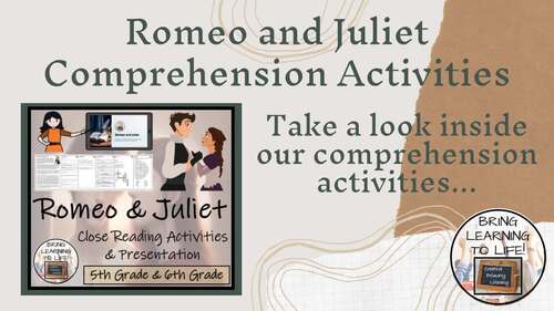Romeo and Juliet Close Reading Passage & Comprehension Activities 5th ...