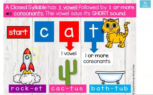 Closed Syllable BOOM Cards™ by Daydreaming About Data | TPT