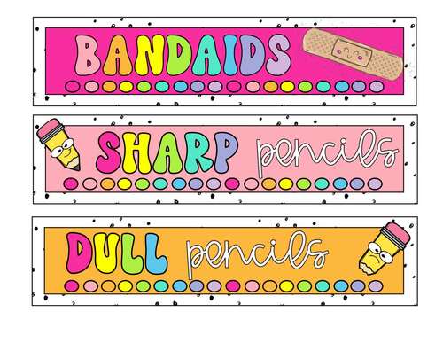 Bright Vibes Drawer labels || Editable by Kayla Leonard | TPT