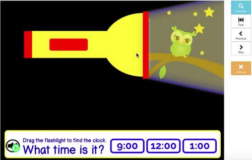 Telling Time to the Hour | Owls with Magic Flashlight (BOOM CARDS)