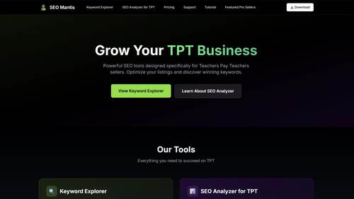 SEO Analyzer for TPT Sellers by SEO Mantis | TPT