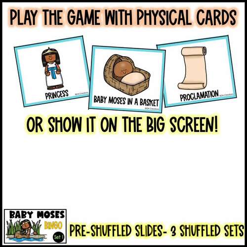 Bible Bingo Baby Moses l Moses Activities l Birth of Moses Bible Story Game
