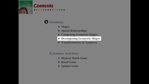 Geometry: Decomposing Geometric Shapes - Practice the Skill 1 - PC Gr. PK-2