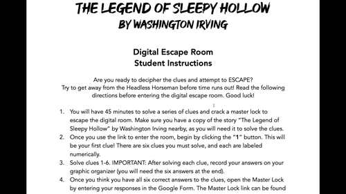 The Legend of Sleepy Hollow Digital Escape Room – Escape The Headless ...