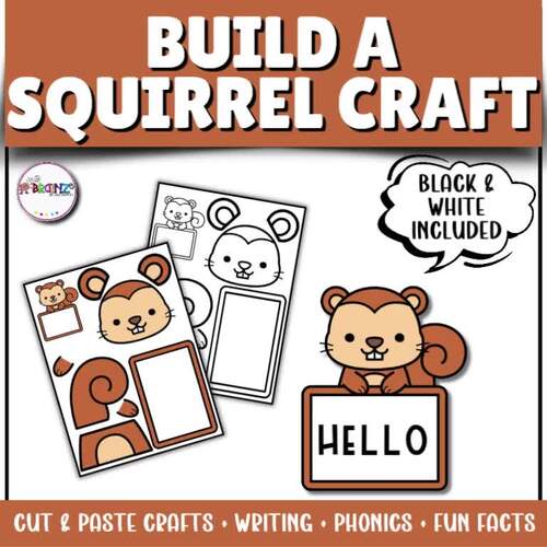 Build a Squirrel Craft & Literacy Pack | Fall Cut and Paste Activities