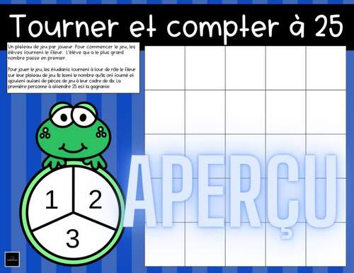 Tourner et compter à 25- LE PRINTEMPS (French Math Activity, FSL)