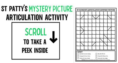 Saint Patrick's Day Articulation Mystery Picture: F, V, K, G | TPT