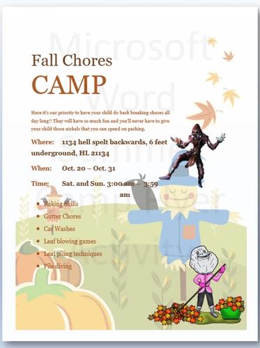 Flyer Template Lesson Activity for Teaching Microsoft Word Skills