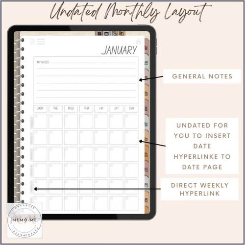 Undated A4 Portrait Digital Planner by Memo-Me Digital | TPT