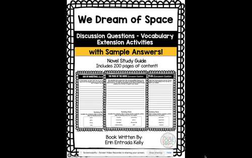 We Dream of Space - Novel Study & Sample Answers - GOOGLE & PRINT Included