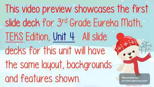 3rd Grade Eureka Math TEKS Ed. Slide Decks Module 4, Lessons 1-5 & 7-11 ...