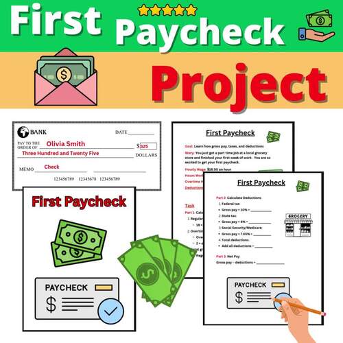 First Paycheck Project Payroll Paystub Resource Personal Finance by ...