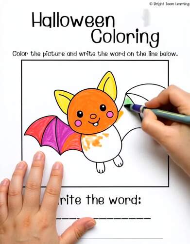Halloween Literacy Worksheets for PreK–K | Tracing, Matching, and Word ...