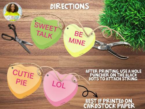 Valentine's Day: Candy Hearts Garland Set by Tales of Patty Pepper