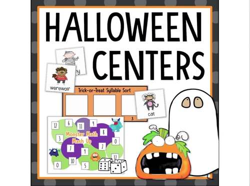 Halloween 1st 2nd Grade Literacy Centers Math Game Reading Worksheets