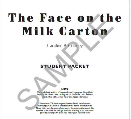 The Face on the Milk Carton Novel Units® Student Packet Novel Study