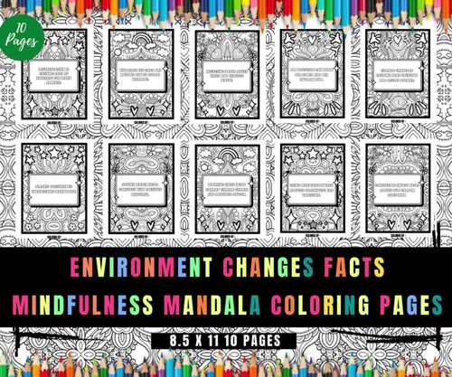 Environmental Changes Facts, 4th Grade Relaxing Coloring Pages, No Prep