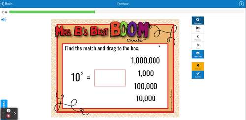 BOOM Digital Math Task Cards: Powers of Ten and Exponents by Mrs B's Best