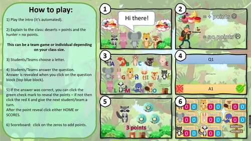 Happy Animals Power Point Game by TiaTeacher | TPT