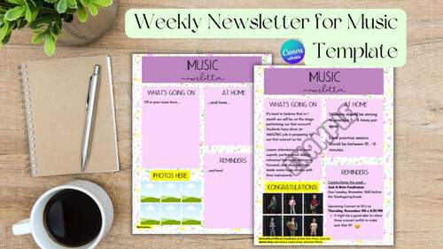 Music Classroom Newsletter Template Letter to Families by Briggs's ...