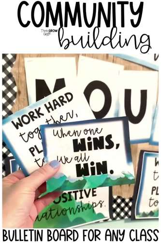 Community Building Quotes Bulletin Board Posters Activities | TpT