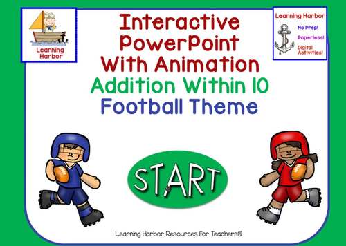 Addition Within 10 Football Theme Animated PowerPoint Distance Learning