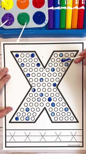 Letter X Alphabet Crafts Q Tip Painting Fine Motor Skills by Preschool ...