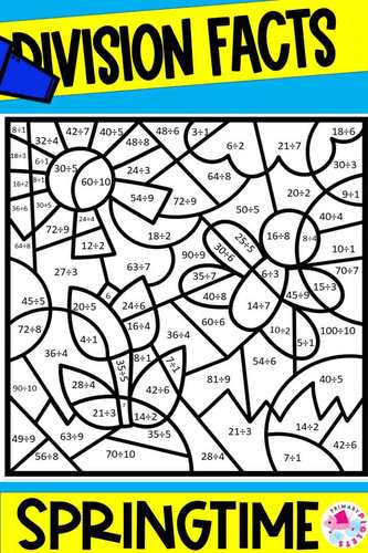 SPRING - COLOR-BY-CODE DIVISION FACTS - COLOR BY NUMBER by Primary Piglets