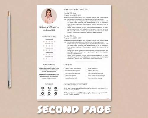CREATIVE RESUME TEMPLATE WITH PHOTO | MS Word & Pages | Minimal CV Template