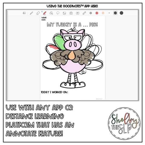 Turkey Themed Coloring Pages for Thanksgiving Speech Therapy by Shelby ...