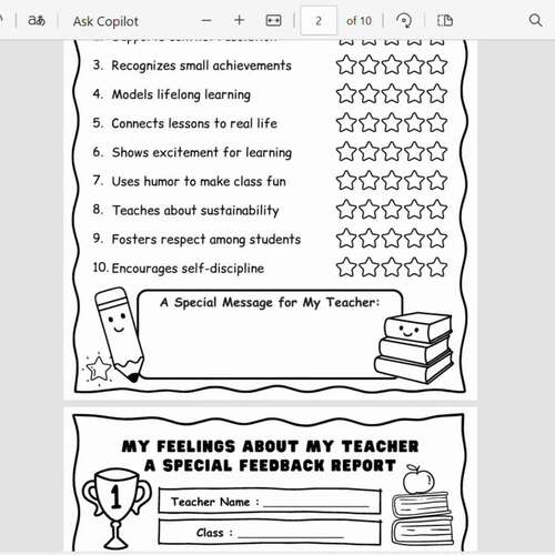 Teacher Appreciation Feedback Report Card for Kids End-of-Year Activity ...