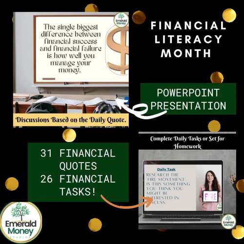 Financial Literacy Month Activities by Emerald Money Studios | TpT