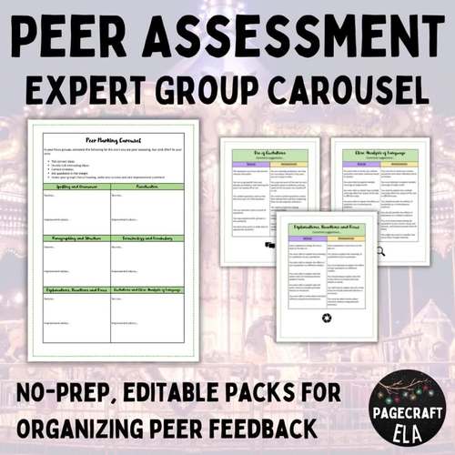 EDITABLE Peer Assessment Carousel | Feedback | Essays, Extended Writing