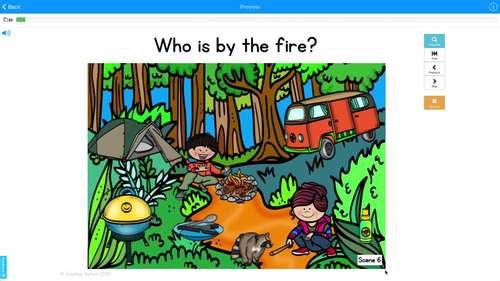Camping Wh Questions Scenes | Speech Therapy Distance Learning Boom Cards