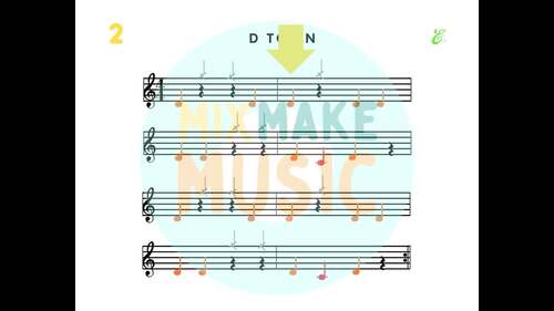 D TOWN Song for BoomWhacker or Percussion C and D by mixmakemusic