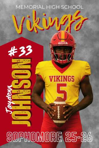 Football Poster – Editable Canva Template for Athlete Tribute, Graduation