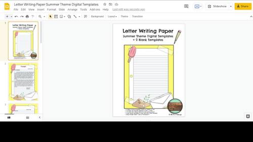 Summer Letter Writing Paper Printable & Digital Templates by All in a ...