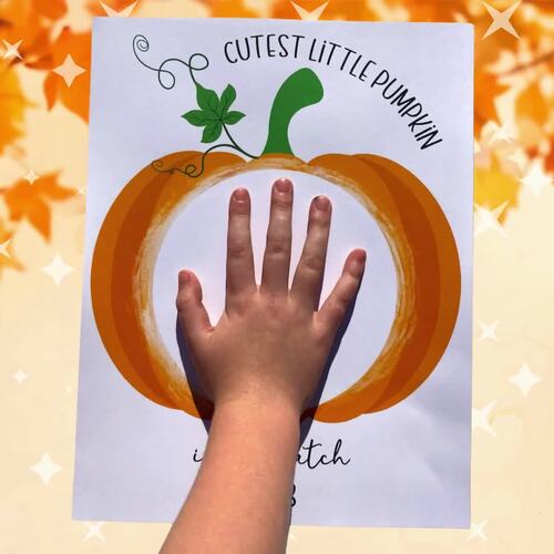 2025 Halloween Pumpkin Handprint Craft Activity, Fall Pre-K TK ...