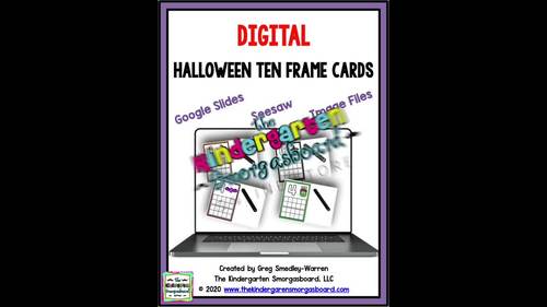 Digital Halloween Ten Frame Cards by Kindergarten Smorgasboard | TPT