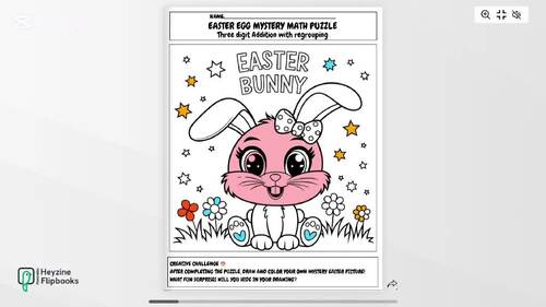 3rd|Easter Egg Mystery Math Puzzle – Three-Digit Addition with Regrouping