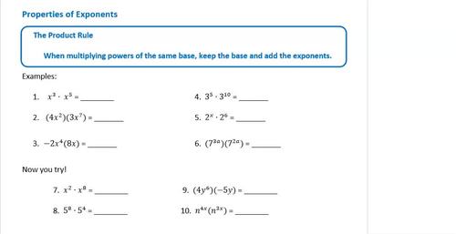 Properties of Exponents (lesson video) by Mathematics Made Easy | TPT