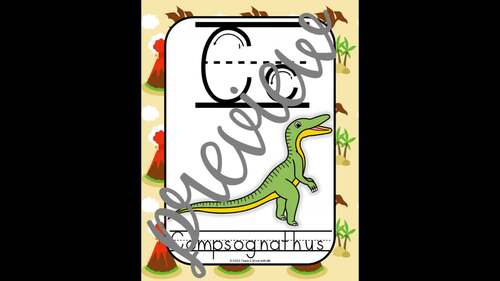 Alphabet Posters Dinosaur Theme Classroom Decor Signs Dinosaur Names A ...