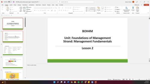 BOH4M Management Fundamentals L2: Managerial Skills + Functions of ...
