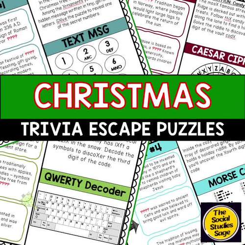 Christmas Trivia Escape - Fact Scavenger Hunt - Critical Thinking Activity
