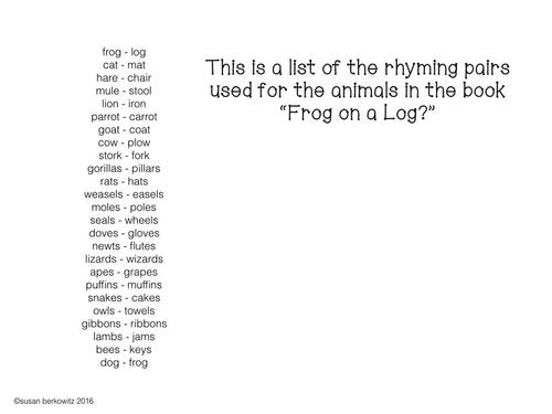 Frog on a Log Rhyming Activities for Speech Language Therapy | TPT